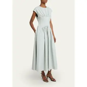 Proenza Schouler White Label Nyssa A-line Technical Cotton Dress - Jade