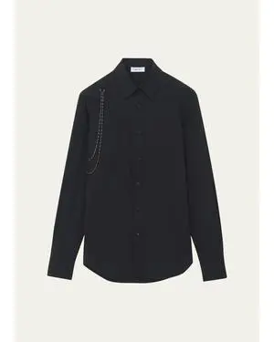 Alexander McQueen Cotton Beaded-harness Sport Shirt - Black