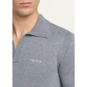 Alexander McQueen Wool Knit Johnny Collar Short-sleeve Polo Sweater