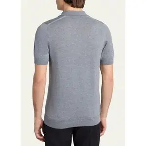 Alexander McQueen Wool Knit Johnny Collar Short-sleeve Polo Sweater