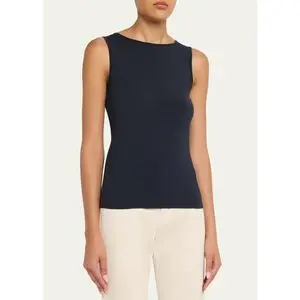 Majestic Filatures Bateau-neck Stretch Jersey Tank Top