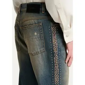 Amiri Ma Fit Star Studded-trim Jeans