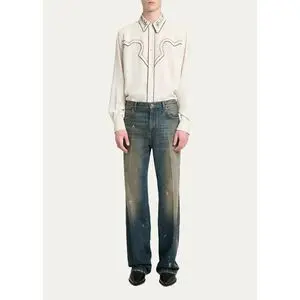 Amiri Ma Fit Star Studded-trim Jeans