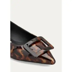 ROGER VIVIER Gommettine Turtle Printed Leather Ballerina Flats