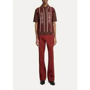 Amiri Abstract Paneled Wool-blend Short-sleeve Shirt