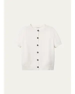 Lafayette 148 New York Crewneck Cotton-silk Cardigan