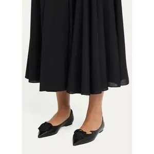 ROGER VIVIER I Love Vivier Rose Leather Ballerina Flats