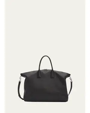 Saint Laurent Grained Leather Bowling Tote Bag
