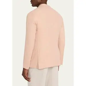 Boglioli Linen And Wool Herringbone Single-breasted Blazer