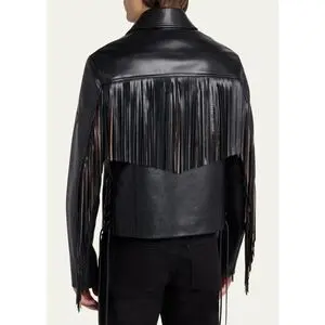 Alexander McQueen Western Fringe-trim Leather Jacket