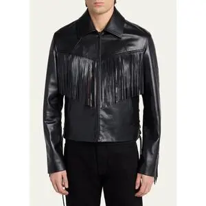 Alexander McQueen Western Fringe-trim Leather Jacket