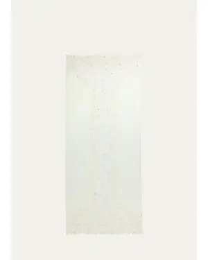 Janavi Rose Embroidered Cashmere Scarf
