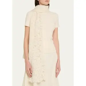 Janavi Rose Embroidered Cashmere Scarf