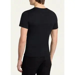 Alexander McQueen Beaded Harness Micro-rib Cotton Crewneck T-shirt