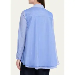 Brandon Maxwell Vaughn Frothy Layered Button-down Shirt