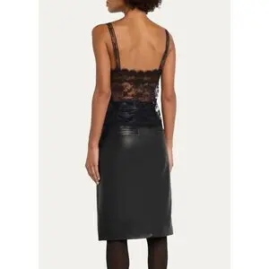 Saint Laurent Sleeveless Sheer Lace Lingerie Cami Top