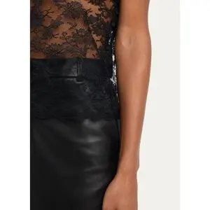 Saint Laurent Sleeveless Sheer Lace Lingerie Cami Top
