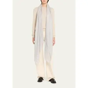 Brunello Cucinelli Sparkling Cashmere And Silk Scarf - Grey