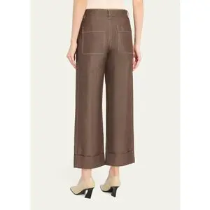Lafayette 148 New York Highline Cuffed Linen-cotton Ankle Pants