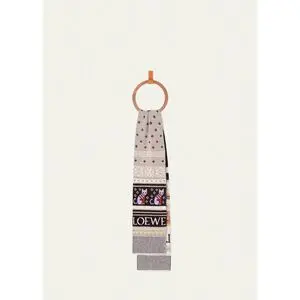 Loewe X Louis Wain Futurist Cat Fair Isle Scarf - Beige Multi