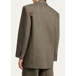 Saint Laurent Herringbone Wool Single-breasted Jacket