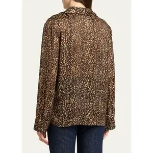 Saint Laurent Leopard-print Pajama Blouse