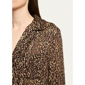 Saint Laurent Leopard-print Pajama Blouse