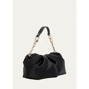 CHRISTIAN LOUBOUTIN Eva Ruched Neoprene Shoulder Bag - Black