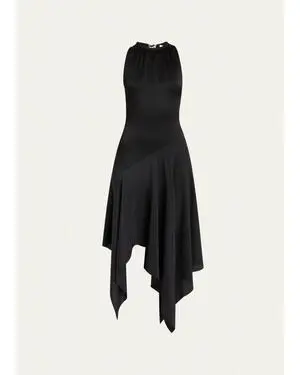 Alexander McQueen Sleeveless Flowy Handkerchief Midi Dress