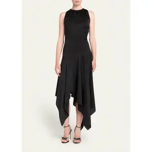 Alexander McQueen Sleeveless Flowy Handkerchief Midi Dress