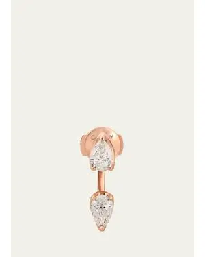 ANITA KO 18k Rose Gold Large Pear Diamond Orbit Earring, Single - Pnk