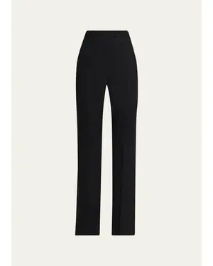 Alexander McQueen High-rise Straight-leg Wool Trousers - Black
