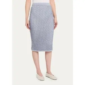 DIOTIMA Spice Crystal Crochet Knit Midi Skirt