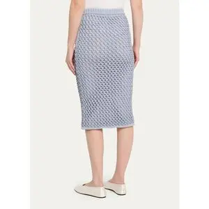 DIOTIMA Spice Crystal Crochet Knit Midi Skirt