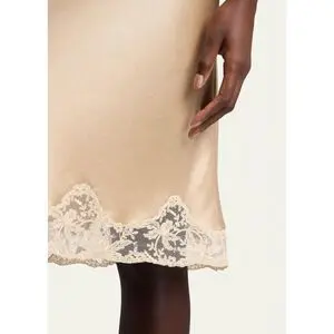 Saint Laurent Lace-trim Satin Knee-length Skirt