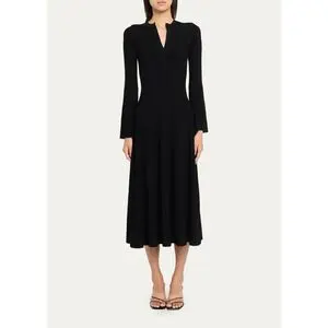 Simkhai Genna Ribbed Midi Dress - Black