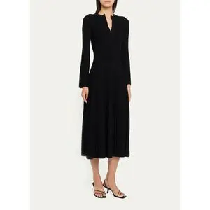 Simkhai Genna Ribbed Midi Dress - Black