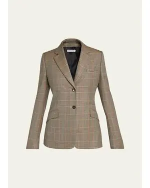 Alexander McQueen Prince Of Wales Wool Single-breasted Blazer