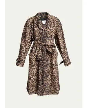Saint Laurent Print Nylon Trench Coat