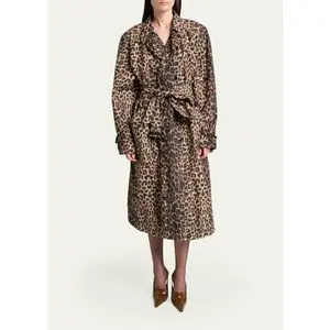 Saint Laurent Print Nylon Trench Coat