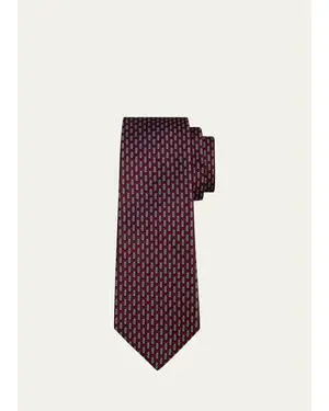 Kiton Abstract Silk Sevenfold Tie - Red