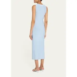 Adam Lippes Eliza Sleeveless Button-front Rib Midi Dress