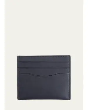 ROYCE NEW YORK Personalized Leather Rfid Blocking Minimalist Card Case Navy Blue