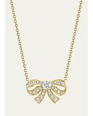 ANITA KO 18k Gold Diamond Bow Necklace