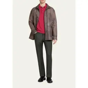 Kiton Vicuna Wool And Cashmere Polo Sweater - Ruby