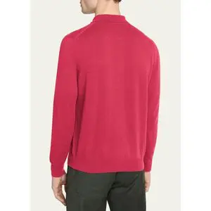Kiton Vicuna Wool And Cashmere Polo Sweater - Ruby