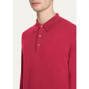Kiton Vicuna Wool And Cashmere Polo Sweater - Ruby