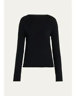 THE ROW Omiko Cotton-linen Knit Long-sleeve Top