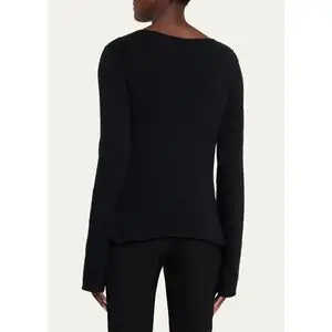THE ROW Omiko Cotton-linen Knit Long-sleeve Top