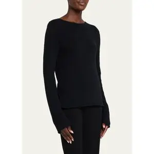 THE ROW Omiko Cotton-linen Knit Long-sleeve Top